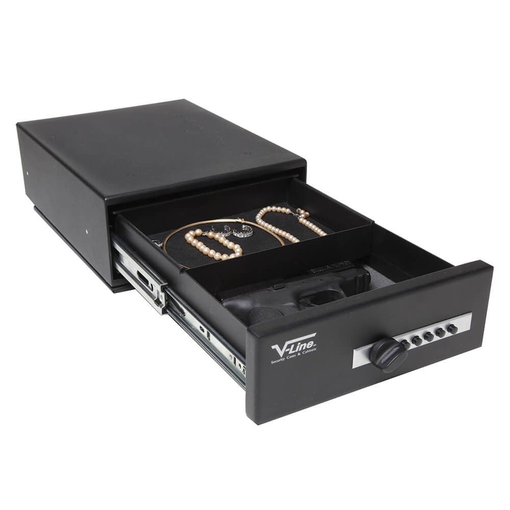 V-Line Slide-Away Pull Out Drawer Safe for Handguns & Pistols
